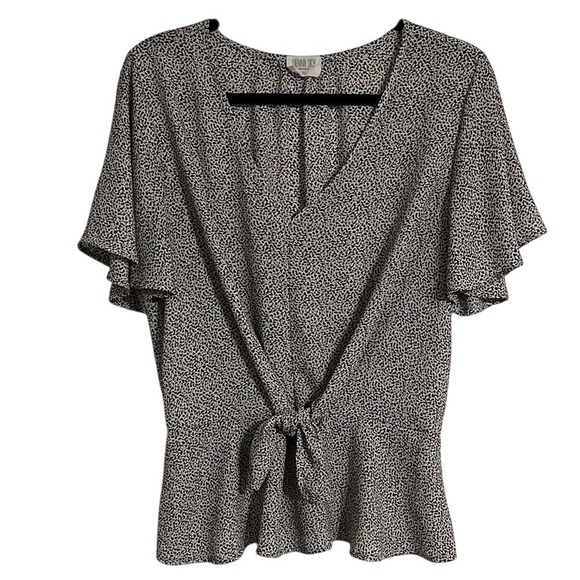 Sienna Sky | Tops | Sienna Sky Animal Print Pebble Peplum Blouse Vneck ...